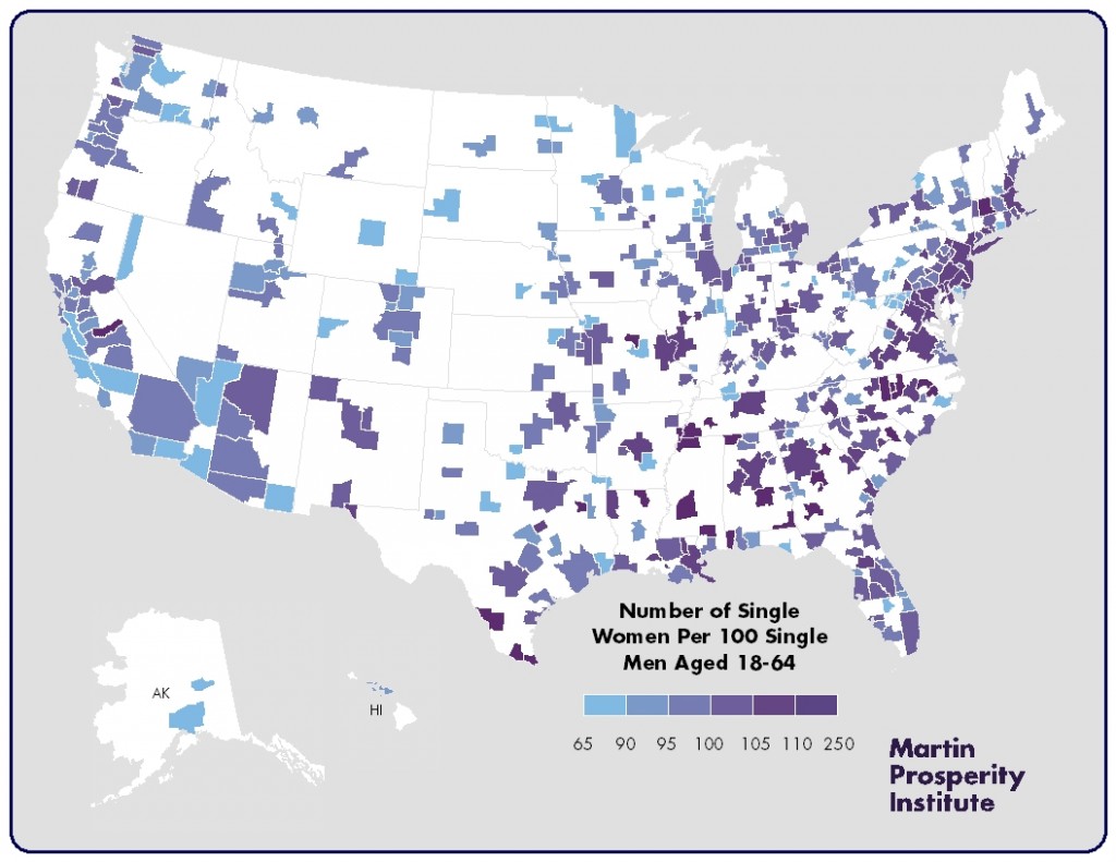 Singles Maps 2015 Edition – Overall and normalized for population ...